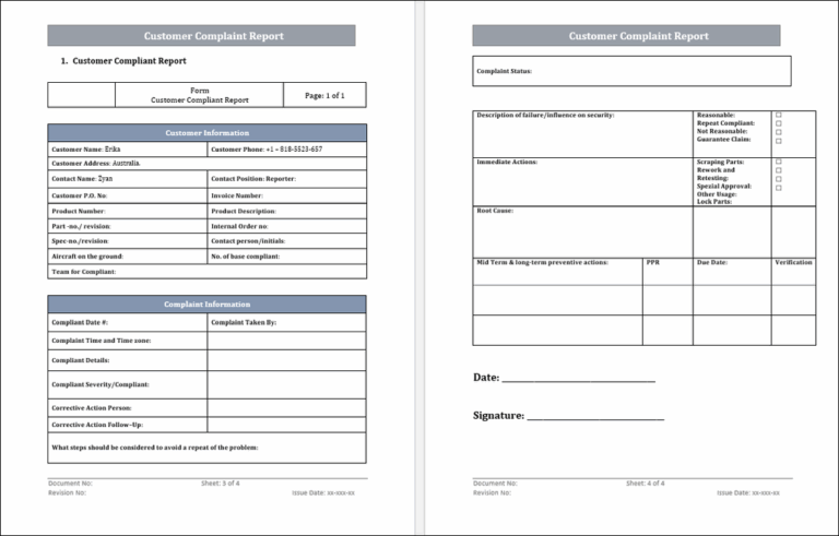 》Quality Complaint Log Template (Excel)