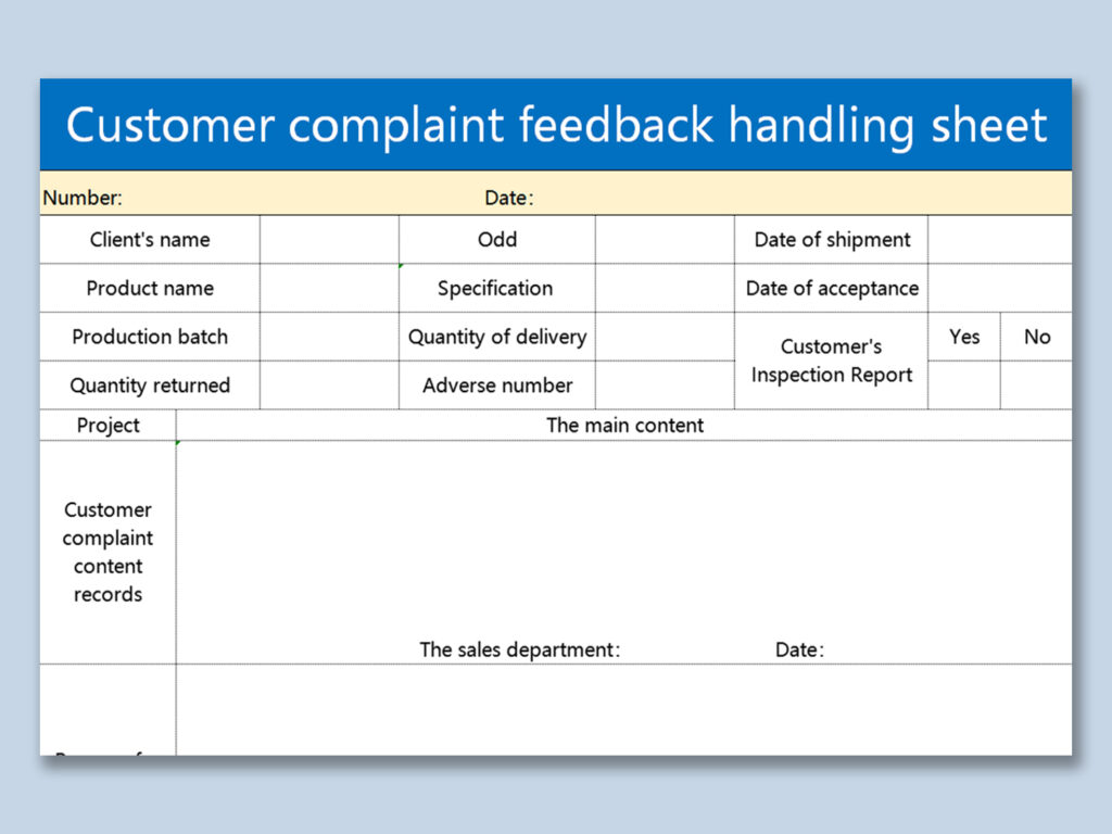 》Quality Complaint Log Template (Excel)