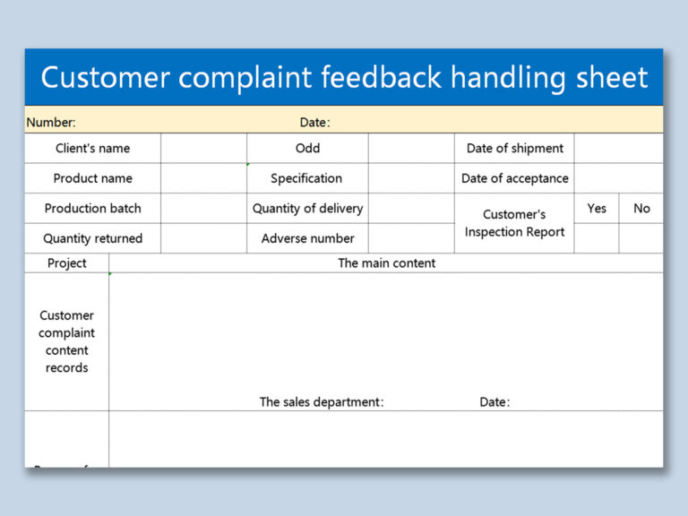 》Quality Complaint Log Template (Excel)