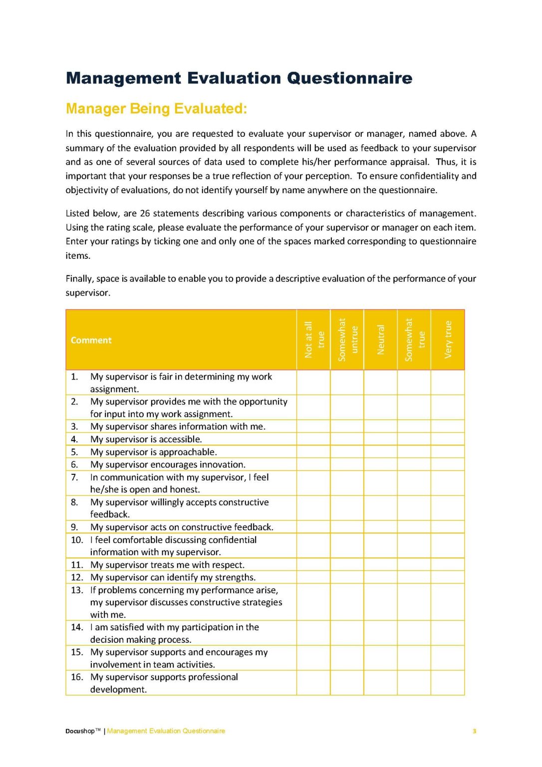 》Customizable Questionnaire Template (Word)