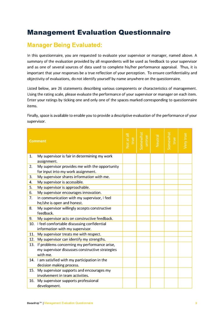 》Customizable Questionnaire Template (Word)