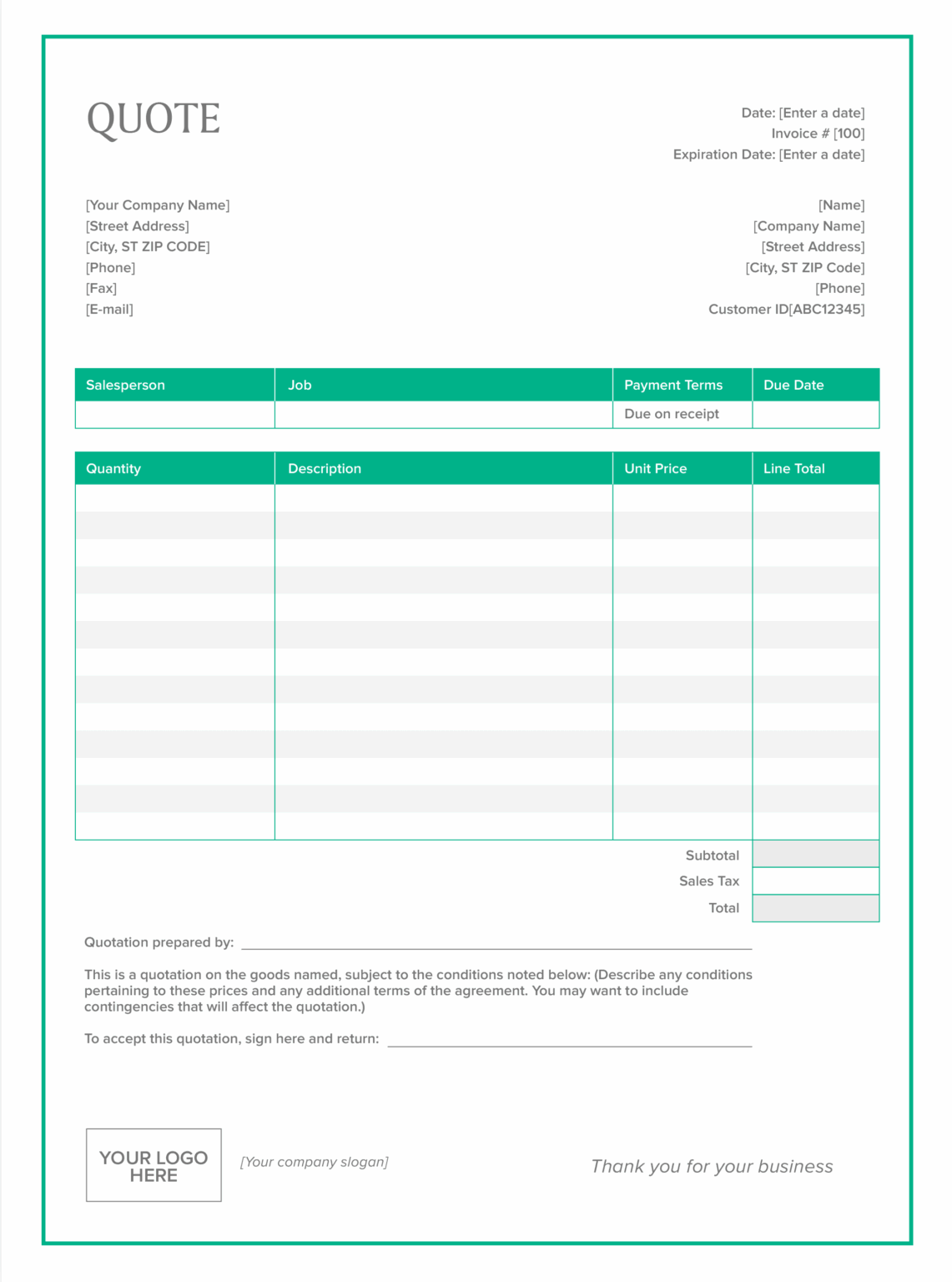 》Quotation Letter Template (Word)