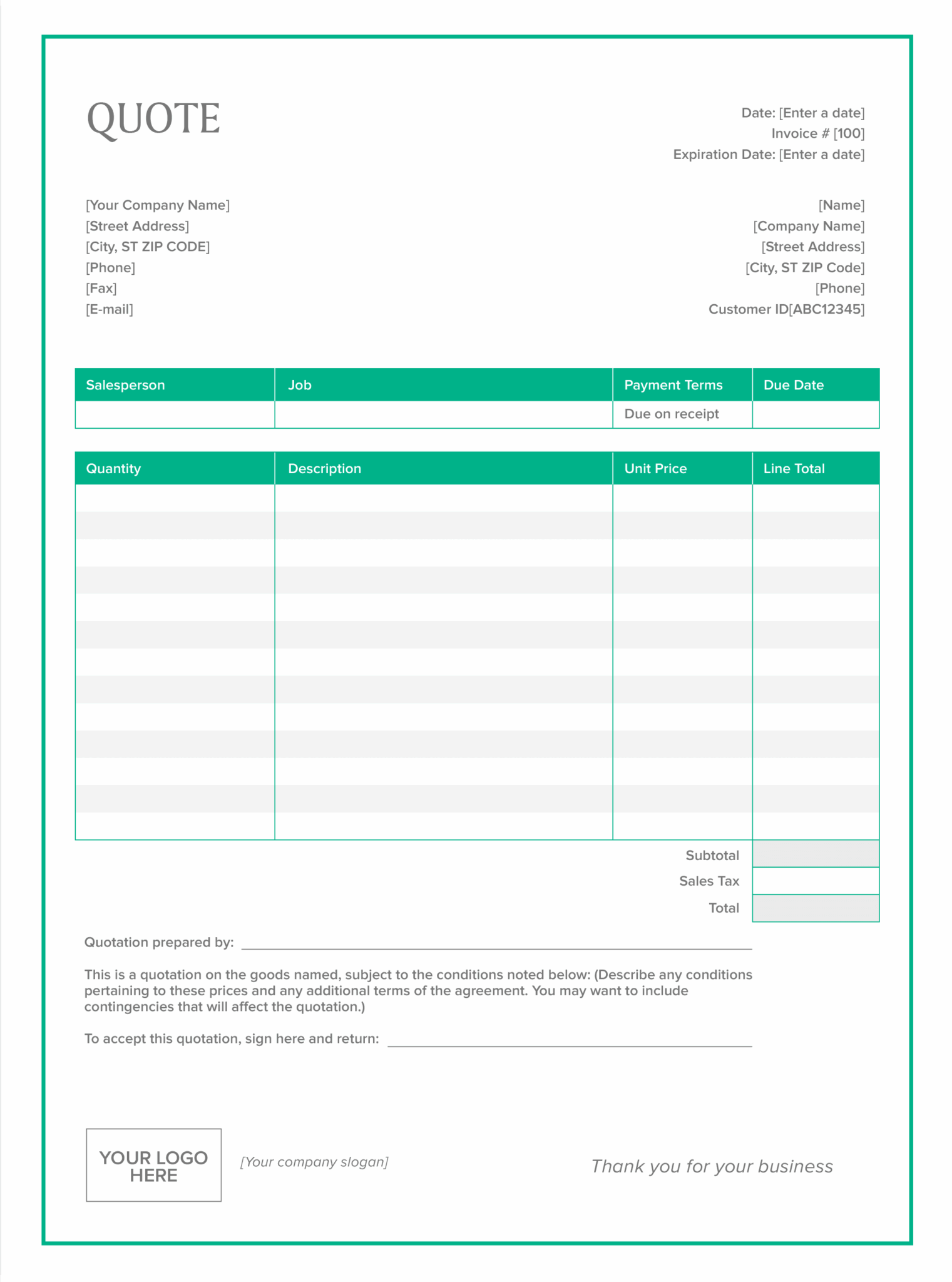 》Quotation Letter Template (Word)