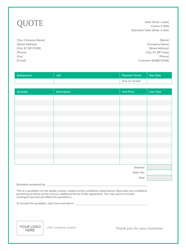 》Quotation Letter Template (Word)