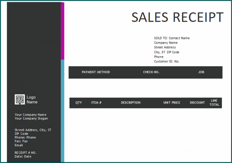 》Free Printable Receipt Template Word