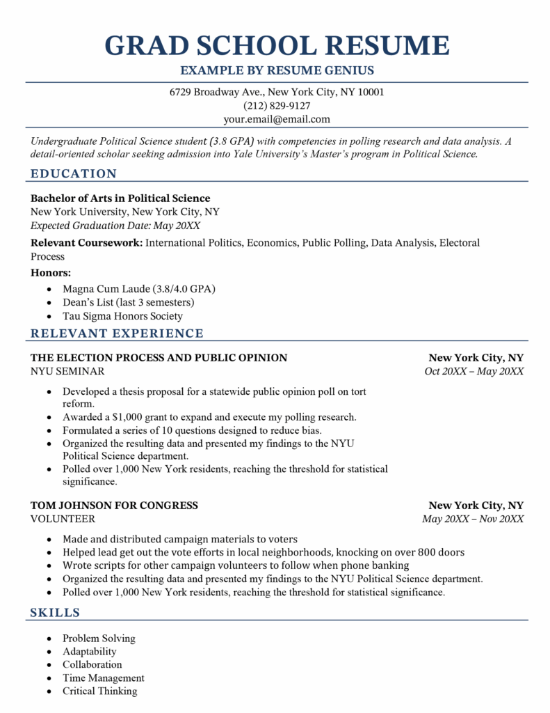 》Recent College Graduate Resume Template