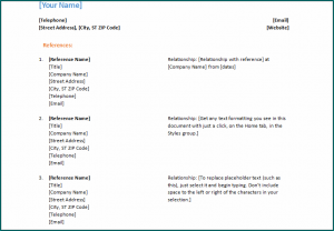 》Free Printable Reference List Template