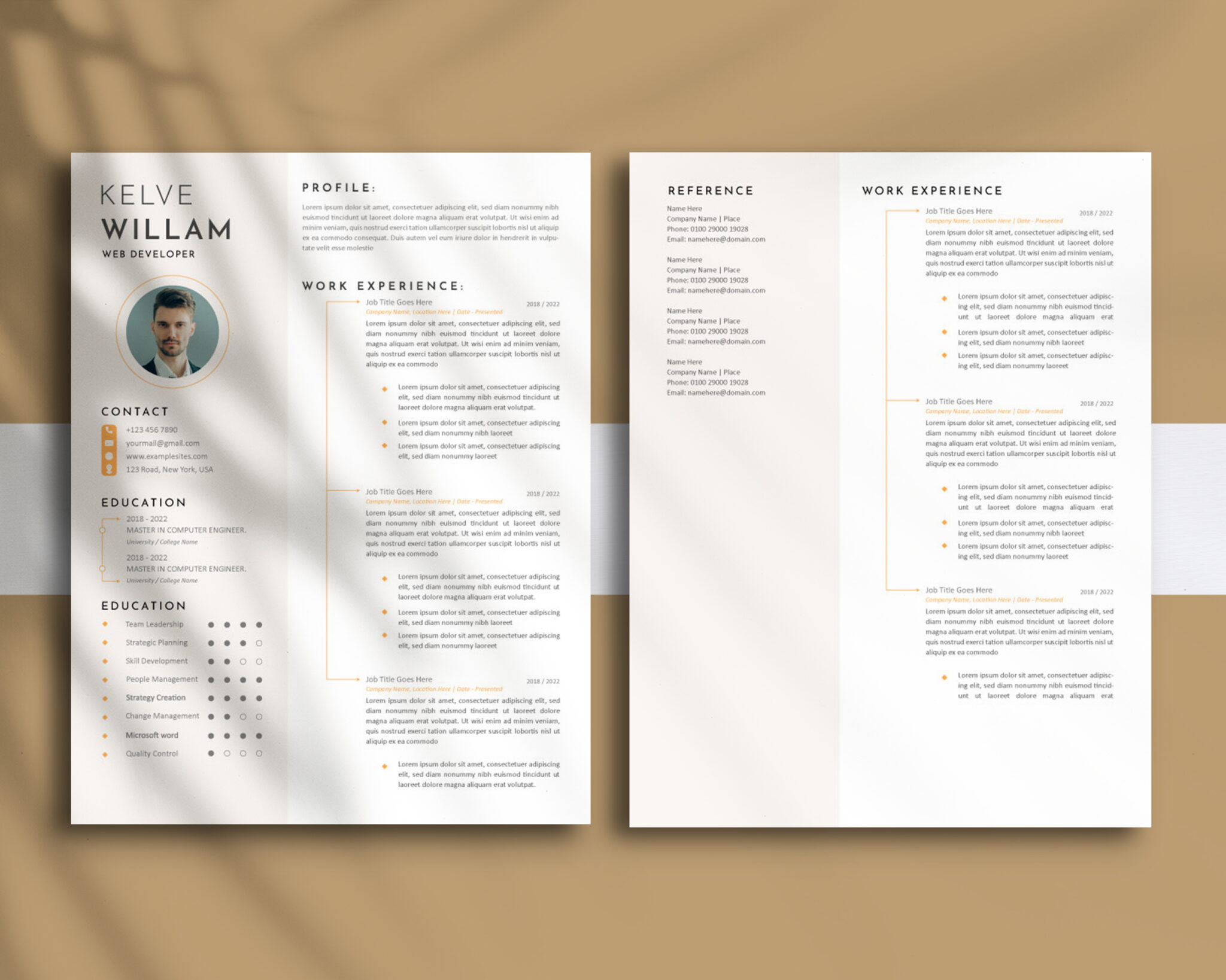》Reference Page for Resume Template
