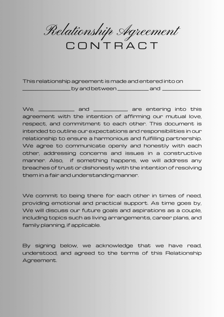 》Relationship Contract Template (Word)
