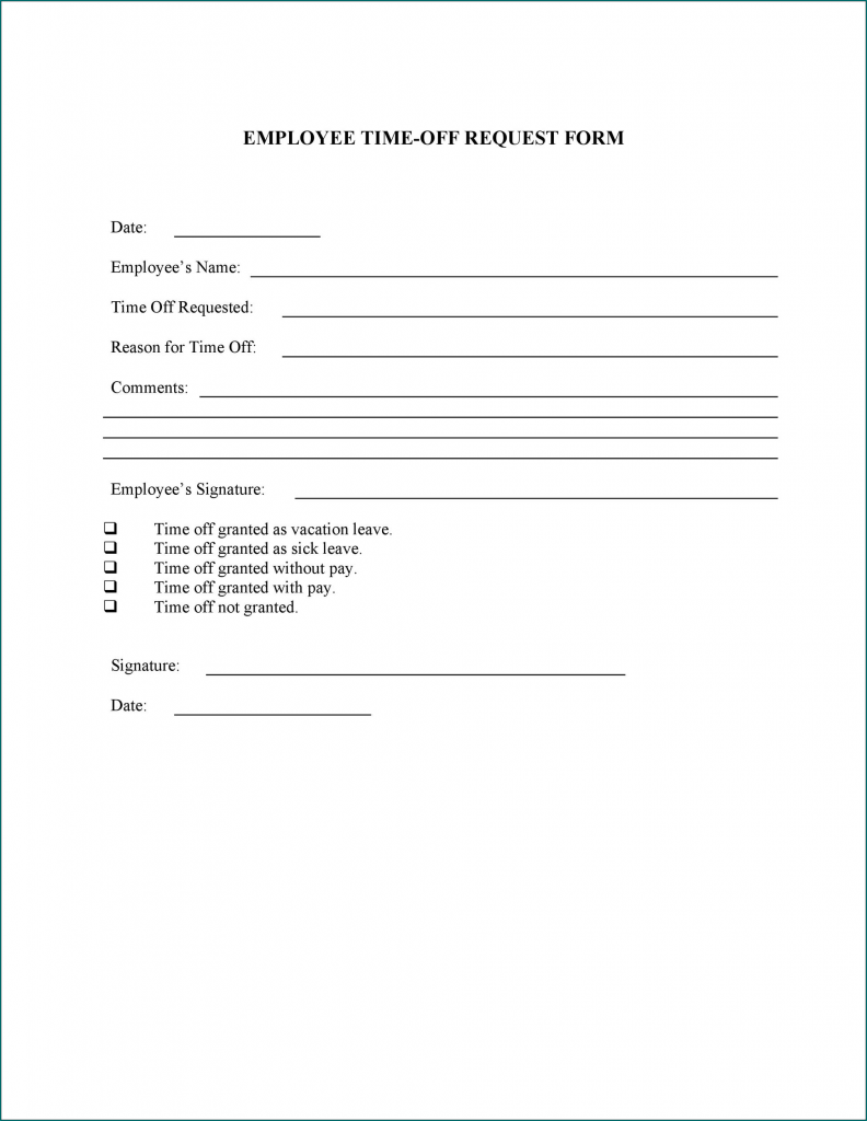》Free Printable Request Time Off Form