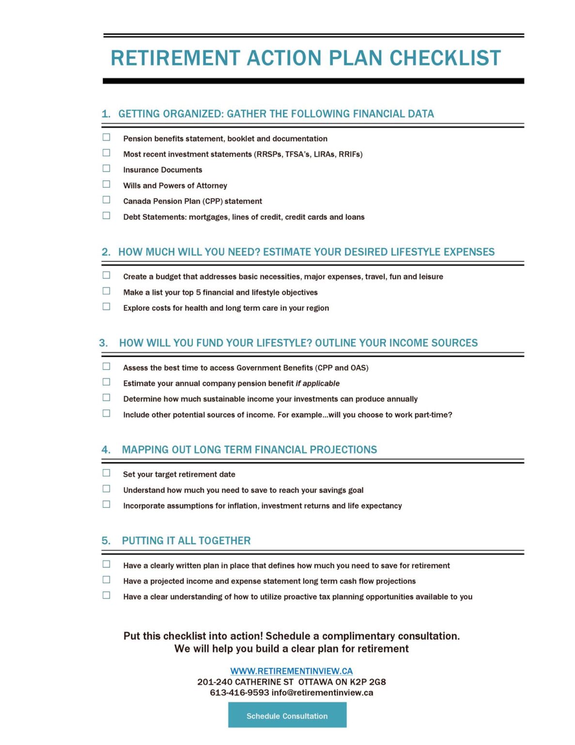 》Retirement Planning Checklist Template