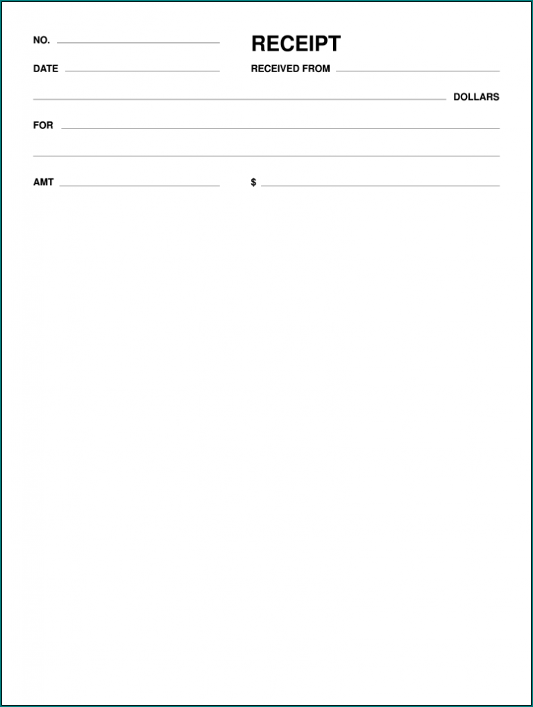 》Free Printable Blank Receipt Form