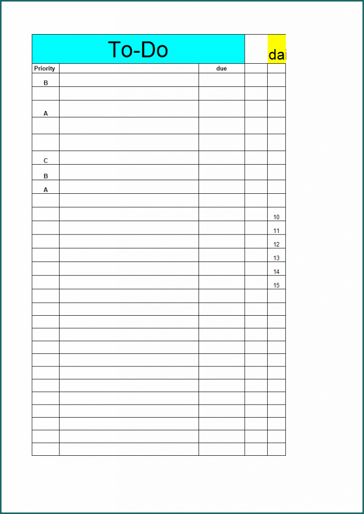 》Free Printable Daily Checklist Template