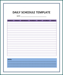 》Free Printable Daily Schedule Template Word