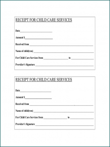 》Free Printable Daycare Receipt Template
