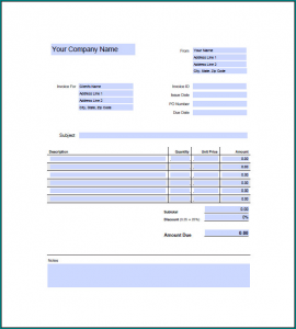 》Free Printable Generic Invoice Template