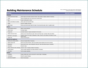 》Free Printable Maintenance Schedule Template