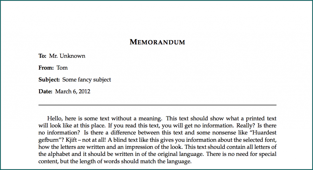 Sample of Memorandum Writing | Bogiolo