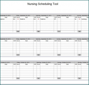 》Free Printable Nurse Schedule Template