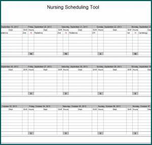 》Free Printable Nursing Schedule Template