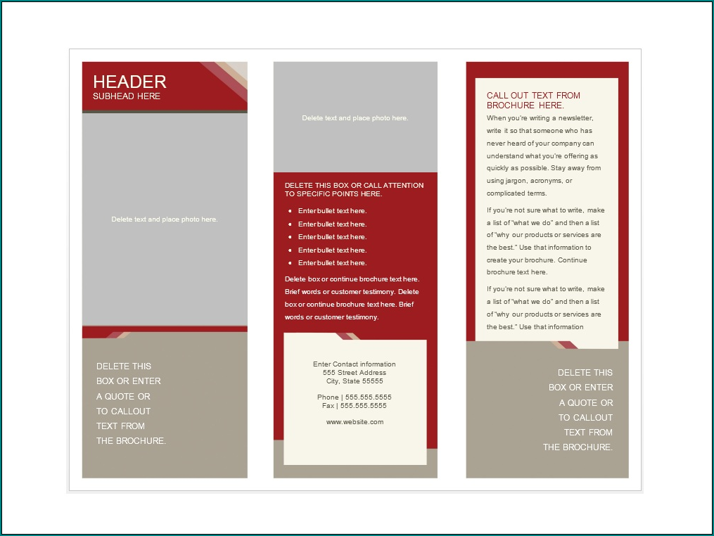 Free Printable Pamphlet Template Word Free Printable Pamphlet Template Word