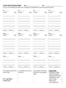 Sample of Printable Graduation Planning Template | Bogiolo