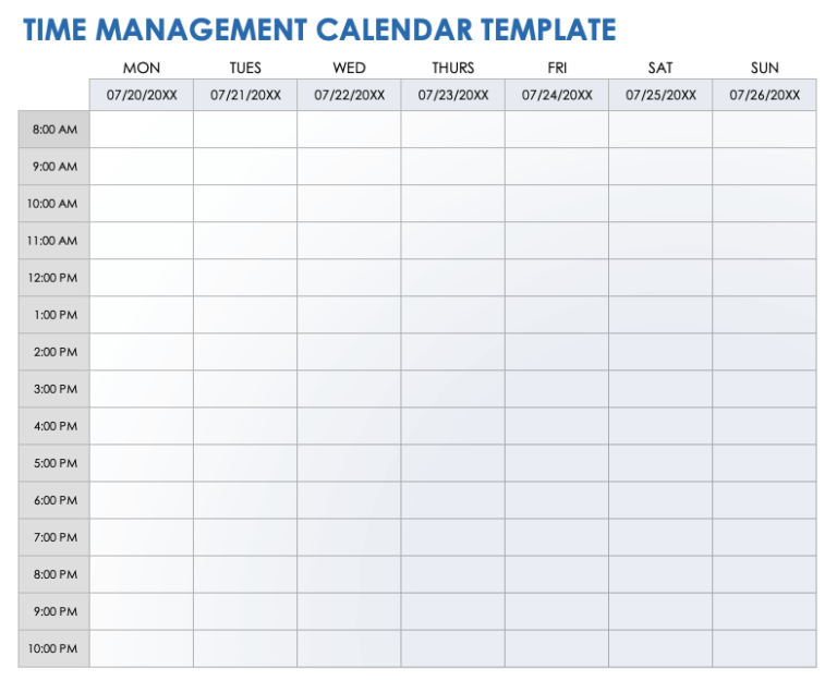 》Time Management Worksheet Template (Excel)