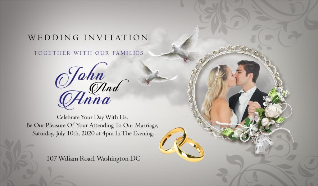 Sample of Printable Wedding Invitation Flyer Template | Bogiolo