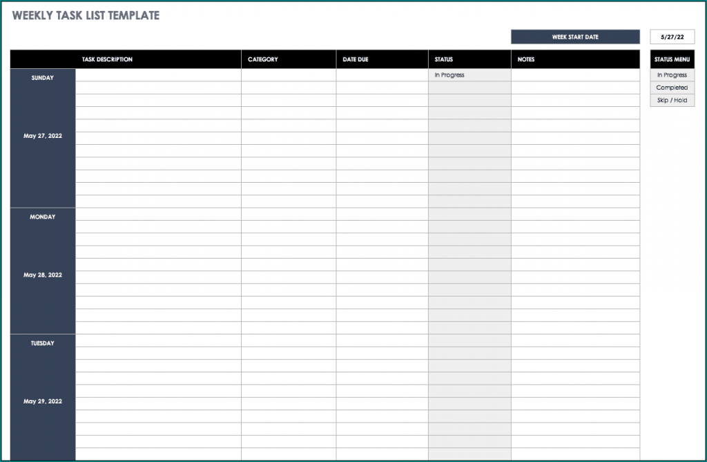 》Free Printable Project task List Template Excel