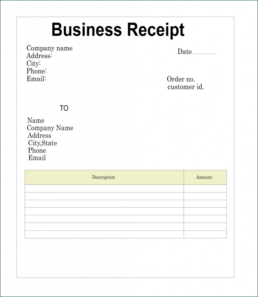 》Free Printable Simple Receipt Template