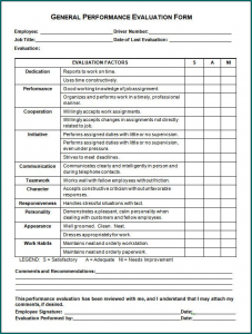 》Free Printable Staff Evaluation Form