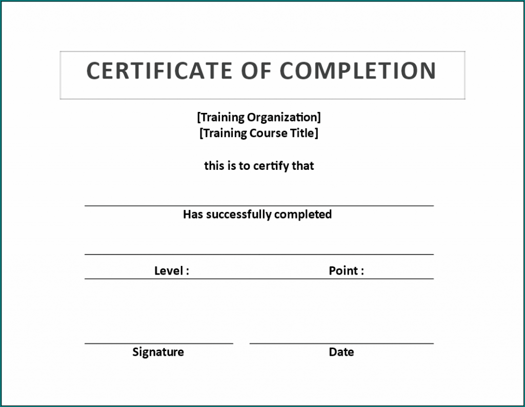》Free Printable Training Completion Certificate Template