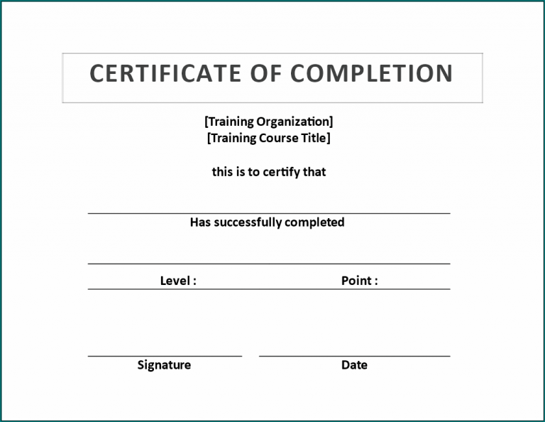 》Free Printable Training Completion Certificate Template