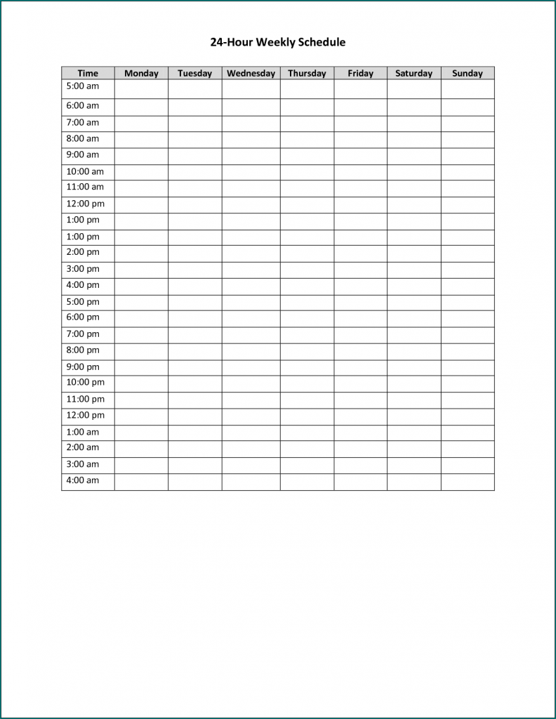 》Free Printable Week Schedule Template