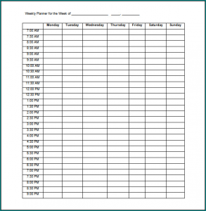 》Free Printable Weekly Schedule Template Word
