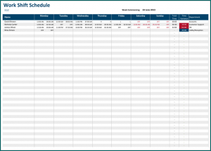 》Free Printable Shift Schedule Template | Bogiolo