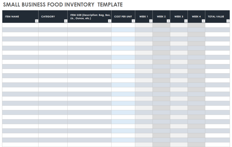 》Small Business Inventory Spreadsheet Template