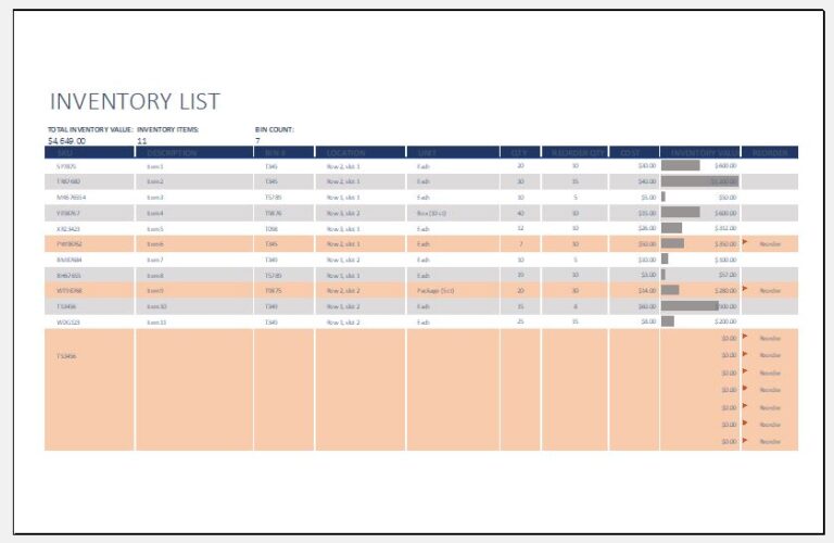 Small Business Inventory Spreadsheet Template Example | Bogiolo