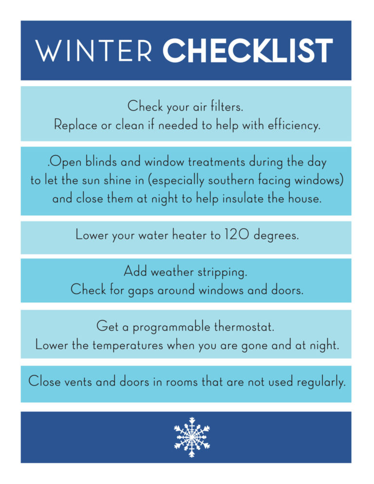 》Start of The Winter Family Checklist Template