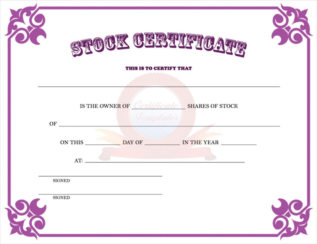 Stock Certificate Number Example | Bogiolo