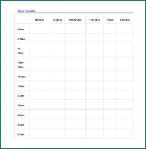 》Free Printable Study Schedule Template