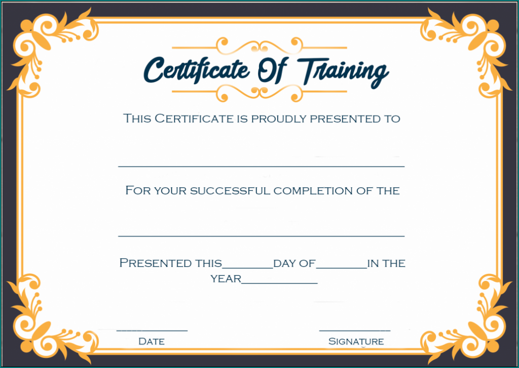 》Free Printable Training Completion Certificate Template