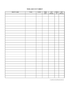 》Printable Vehicle Sign-out Sheet Template