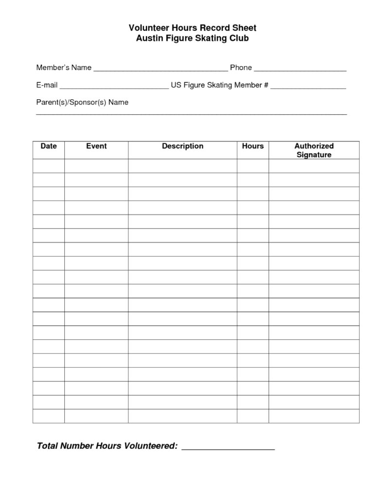 》Volunteer Work Hour Schedule Worksheet Template