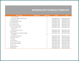 》Free Printable Wedding Day Schedule Template