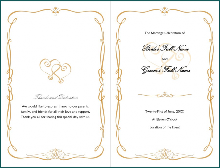 》Free Printable Wedding Program Fan Template