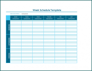 》Free Printable Week Schedule Template