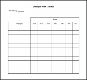 Weekly Employee Schedule Template Sample | Bogiolo