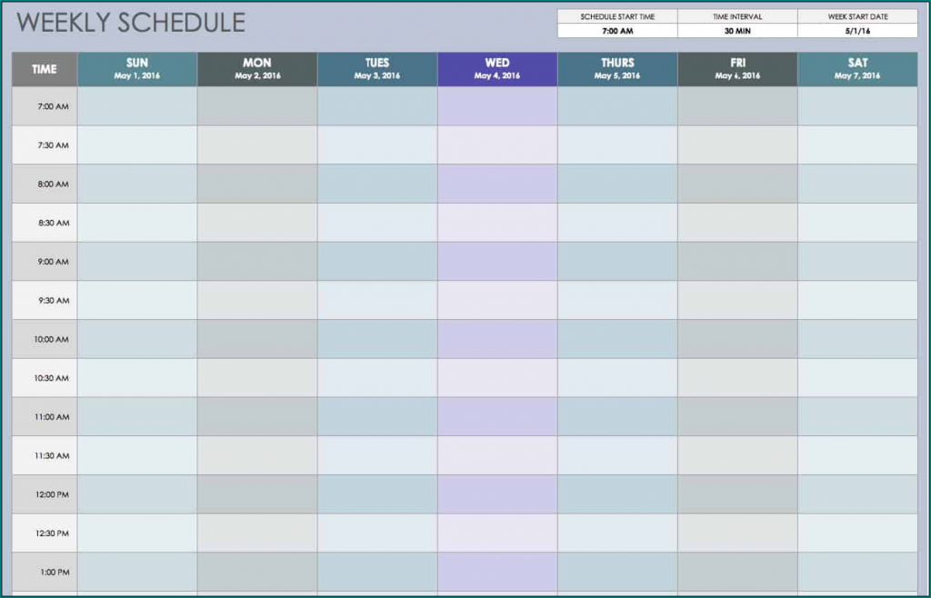 》Free Printable Weekly Schedule Template Excel
