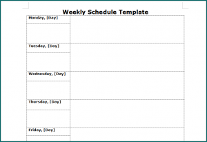 》Free Printable Weekly Schedule Template Word